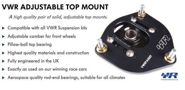 VWRacingLine Adjustable Top Mounts/Camber Plates All Mk5/6 Golf inc. G ...